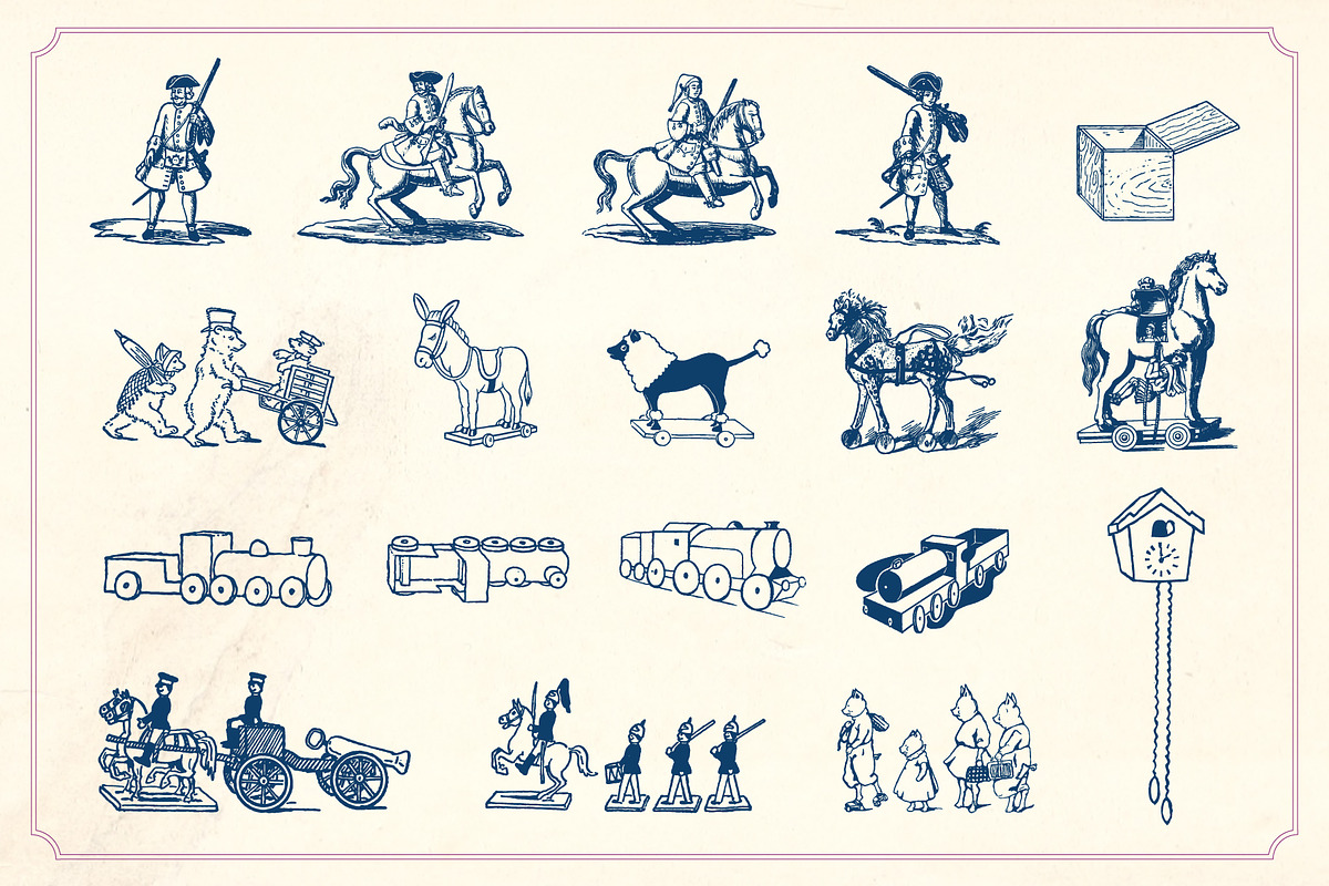141 vintage toys vector pack, an Object Graphic by Mr Vintage