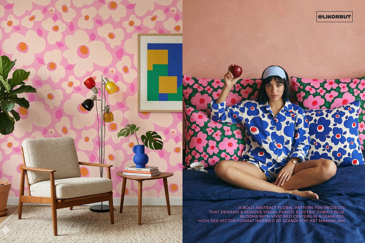 Bold Modern Abstract Floral Pattern