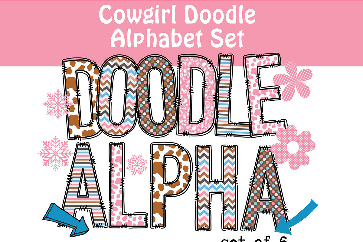 Cowgirl Western Alphabet Bundle PNG, a Decorative Illustration by ...