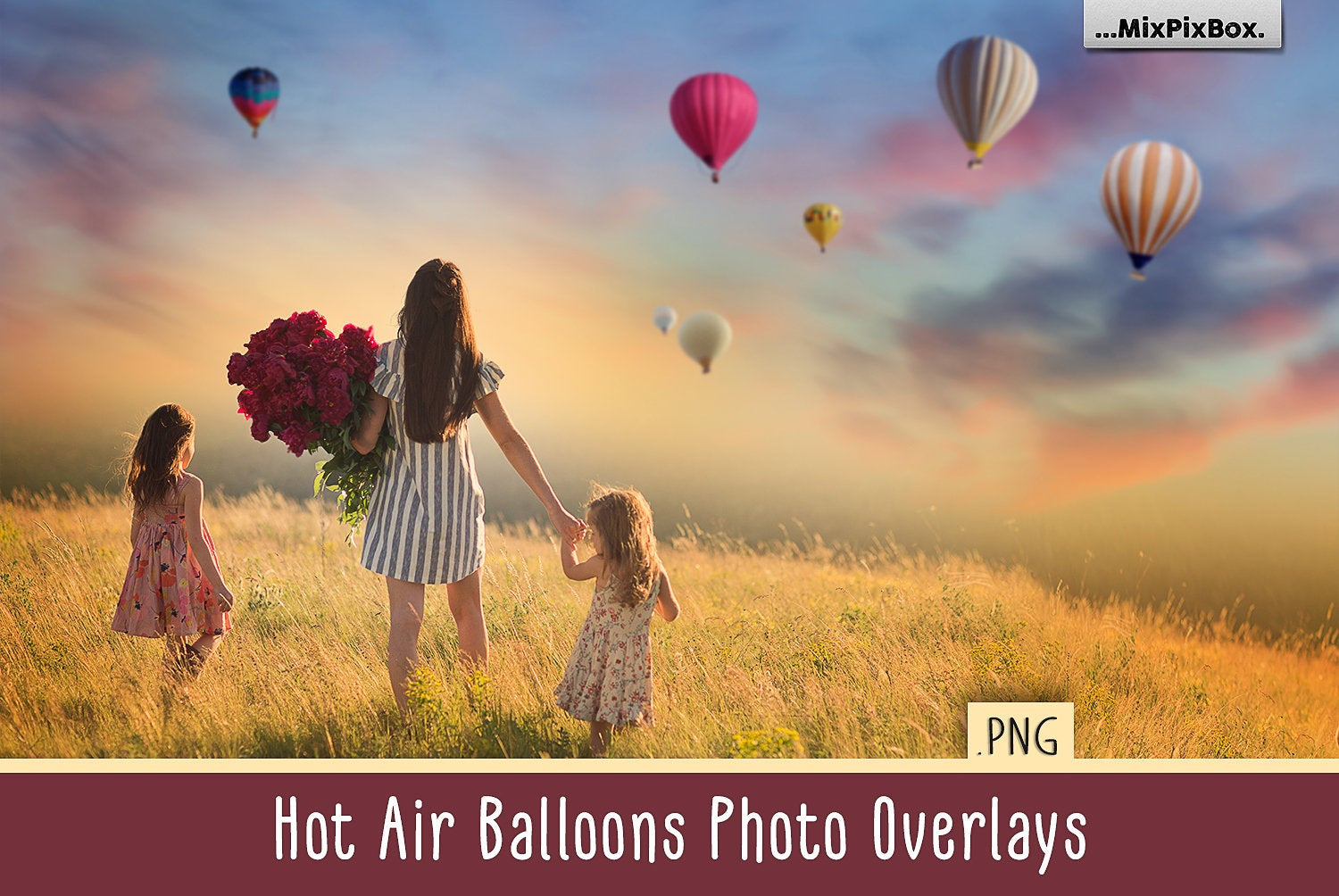 Hot Air Balloon overlays, an Object Graphic by MixPixBox