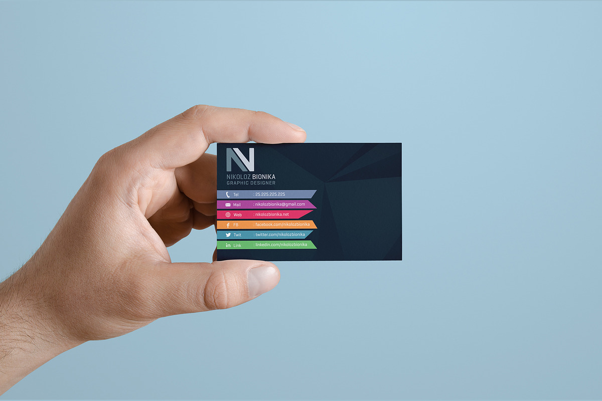 Colorlines Business Card, a Business Card Template by Nikolozgraphic