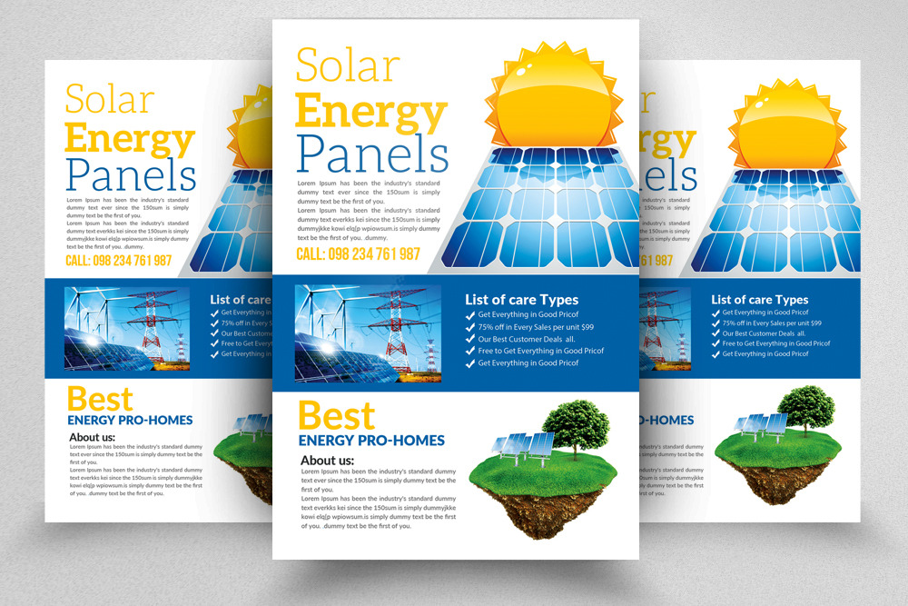 Save Energy - Go Green, a Flyer Template by Psd Templates