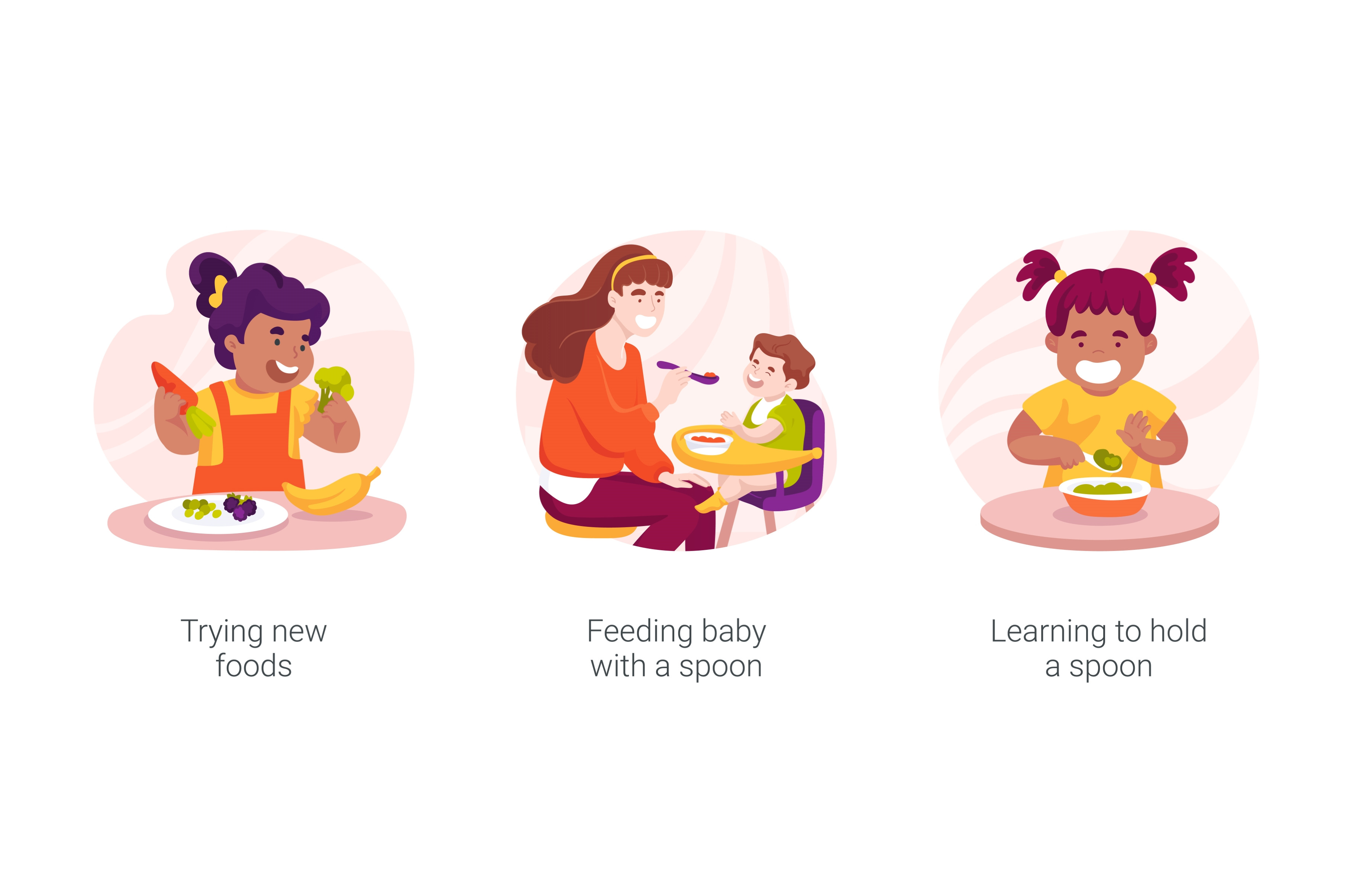 Infant eating habits and skills, a Food Illustration by Visual Generation
