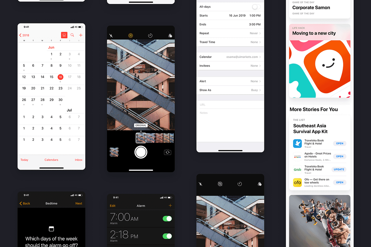 iOS12 GUI KIT, an UI Kit Template by Ui Markets | Creative Market