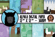 Seamless Alpaca Digital Paper