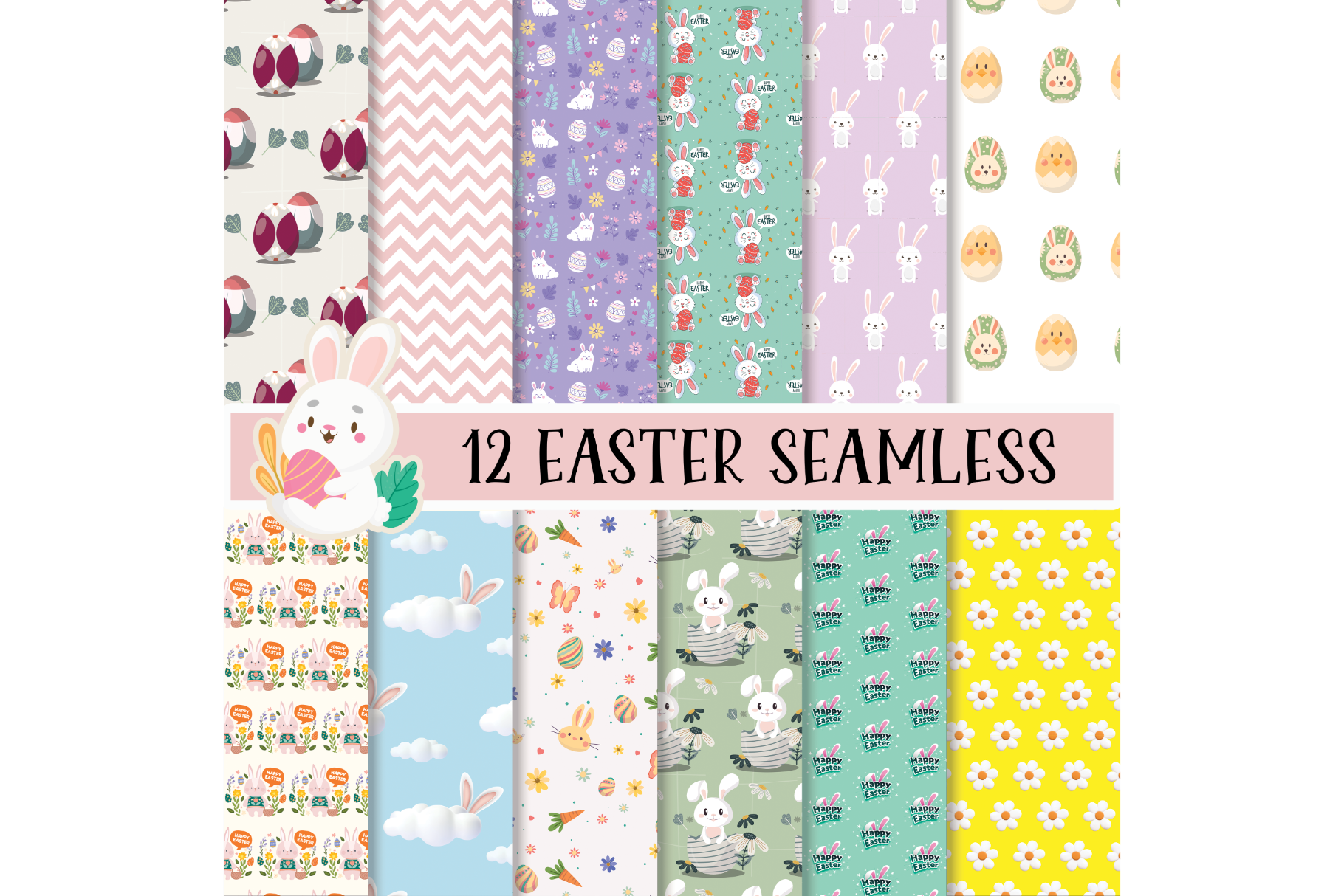 12 Files Easter Seamless Sublimation | Graphic Patterns ~ Creative Market