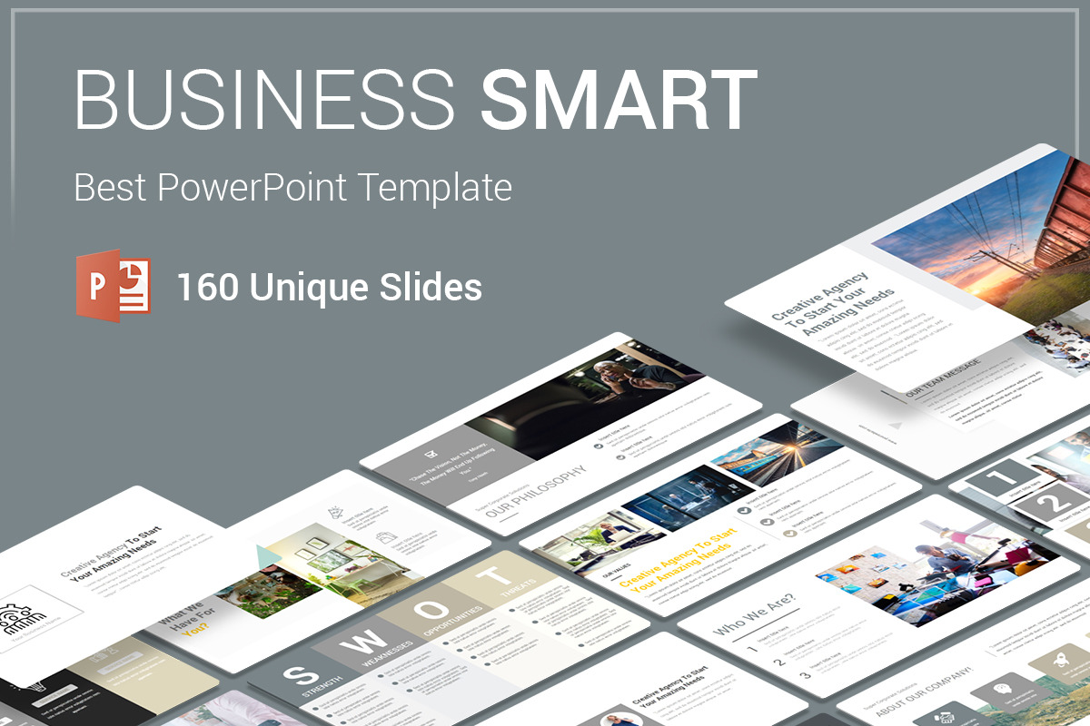 Business Smart PowerPoint Template, a Presentation Template by SlideOne