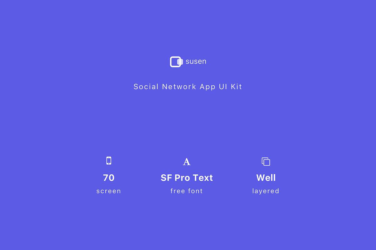 Susen - Social Network App UI Kit, an App Template by Betush