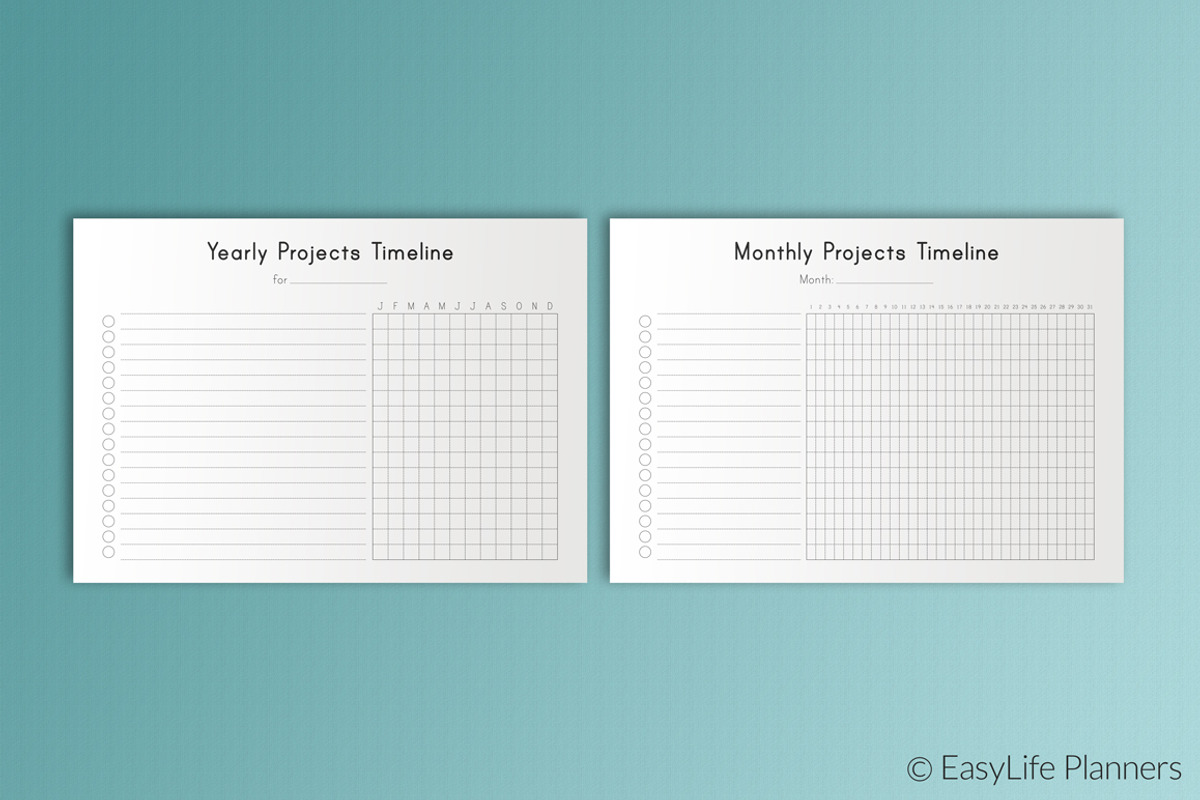 Project Planner A4 Size, a Stationery Template by EasyLifePlanners