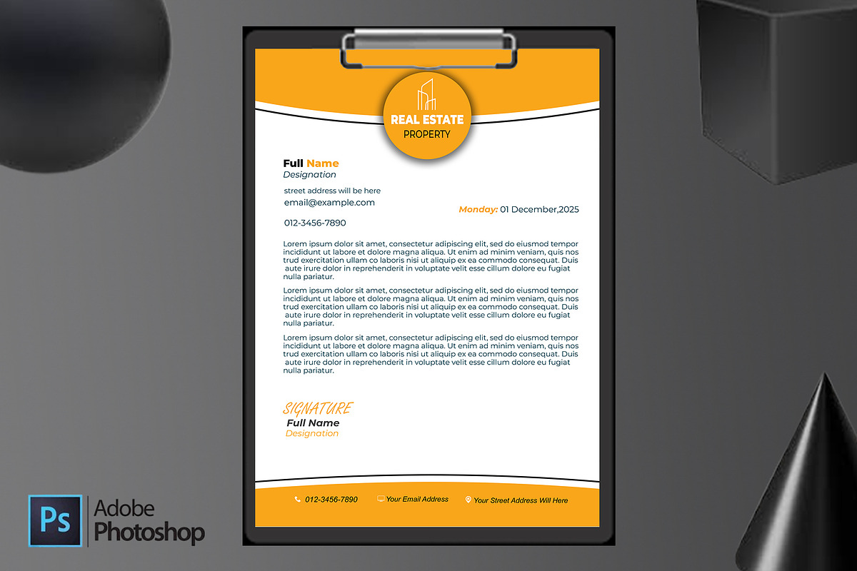 Elegant Letterhead Template PSD