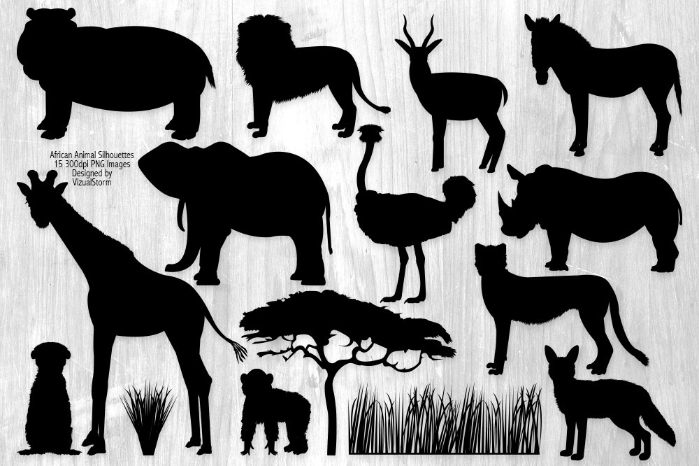 African Animal Safari Silhouettes, an Animal Illustration by VizualStorm
