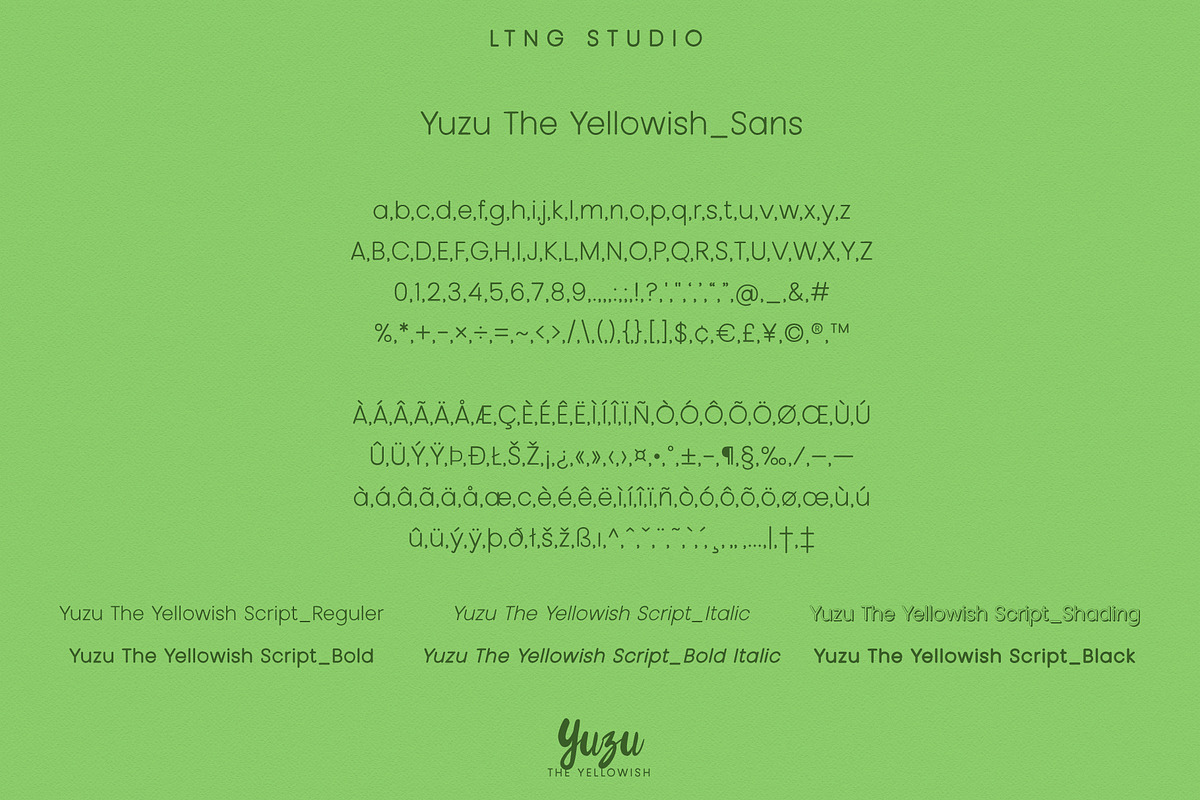 Yuzu The Yellowish Font Duo, a Script Font by LTNG STUDIO | Creative Market