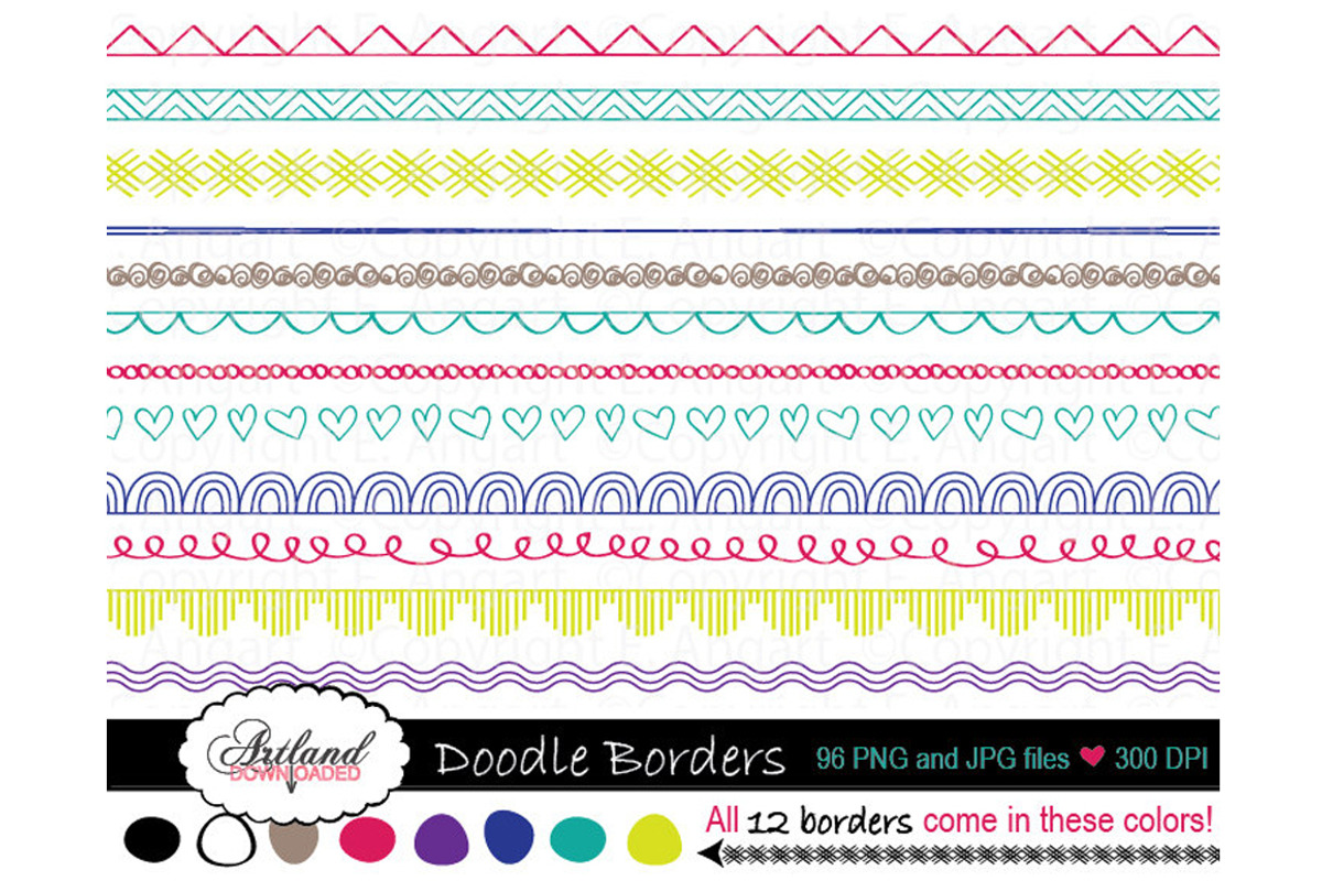Doodle Borders Clipart Pack, an Object Graphic by Artland Downloaded
