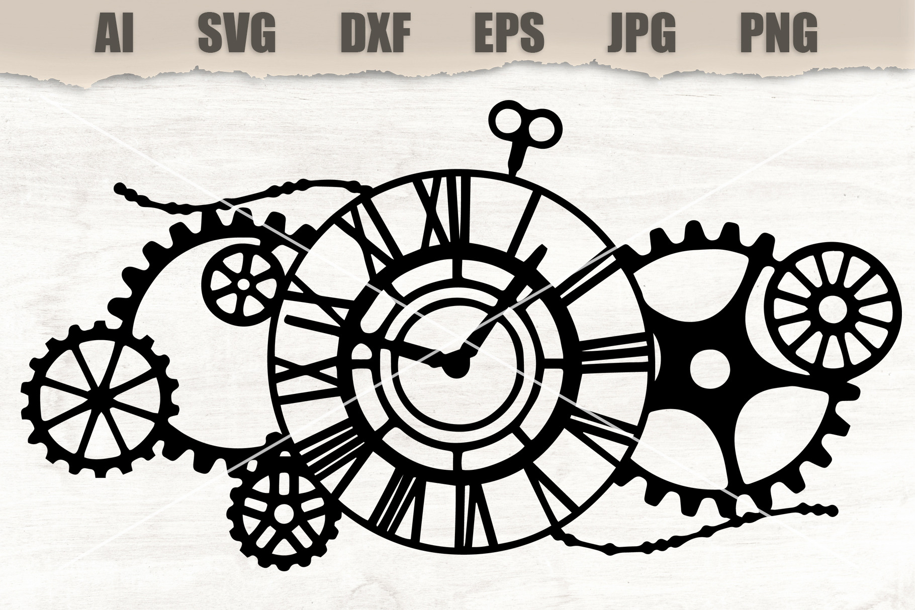 Clipart Steampunk Clock, an Illustration by MARYCRAFTIRIA