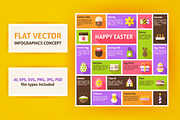 Happy Easter Flat Vector Infographic, a Decorative Illustration by Anna ...