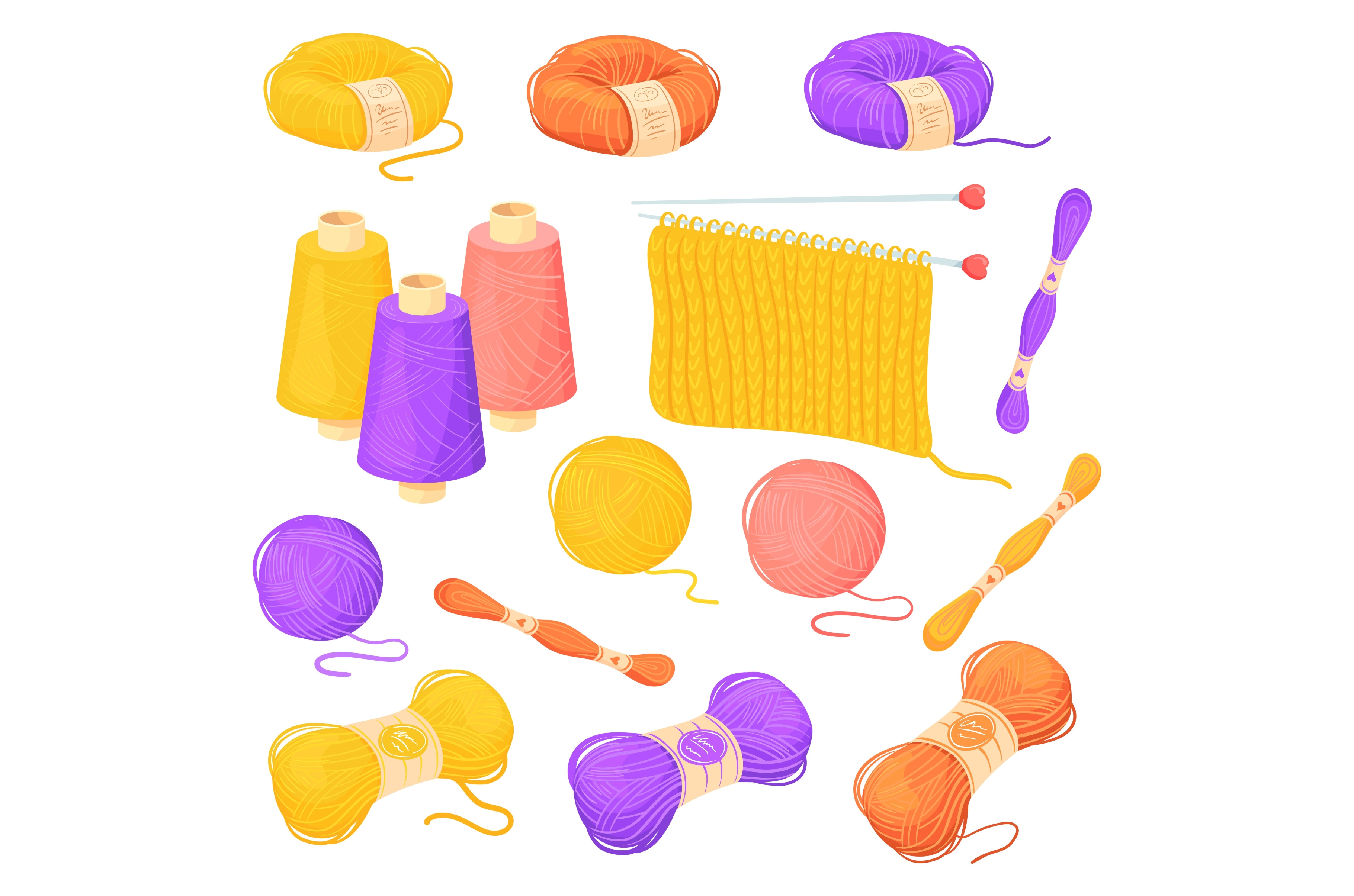 Cartoon wool threads. Clew thread, a Background Graphic by Stock-Smart ...