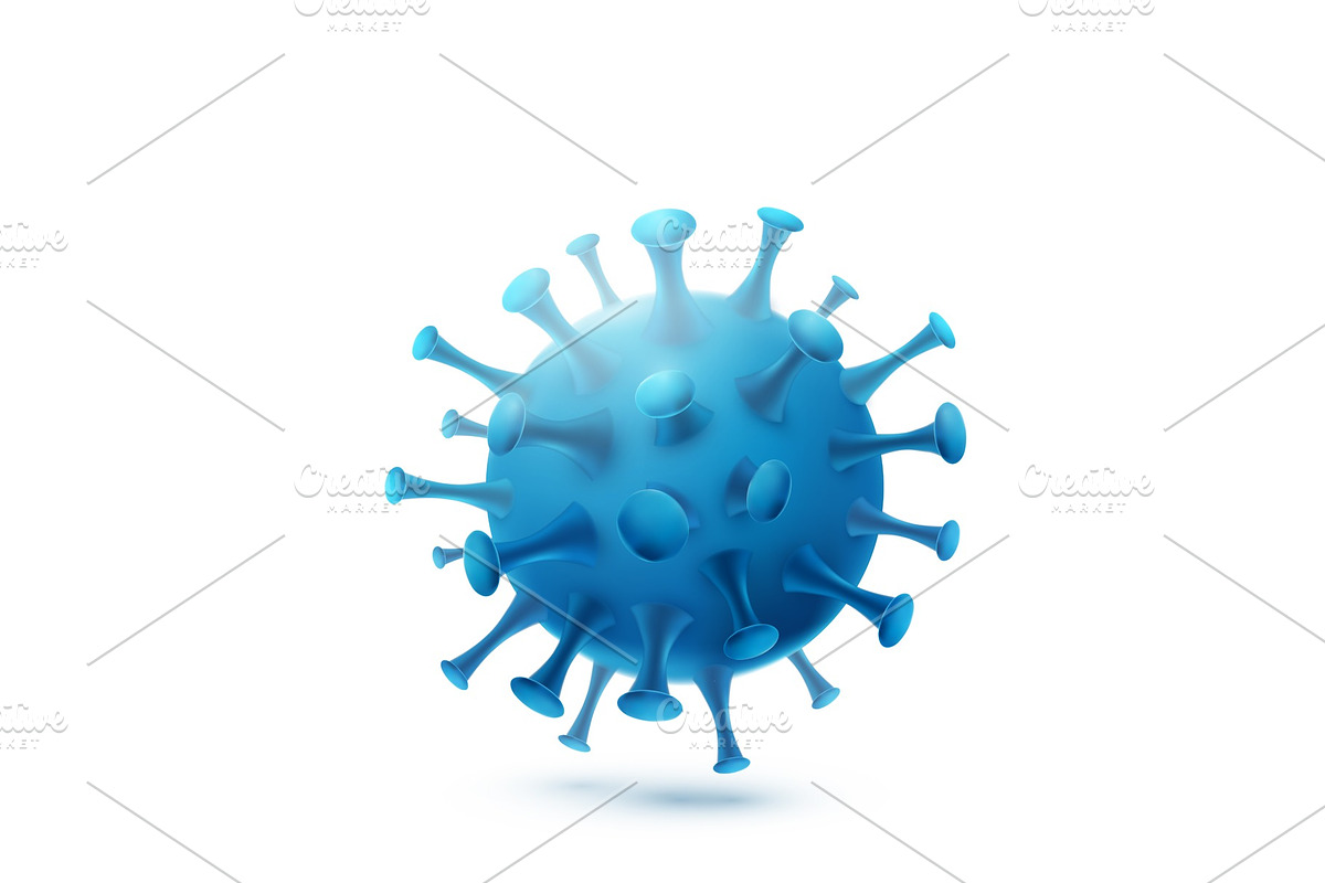 Blue virus, bacteria cell vector, a Texture Graphic by Zaie | Creative ...
