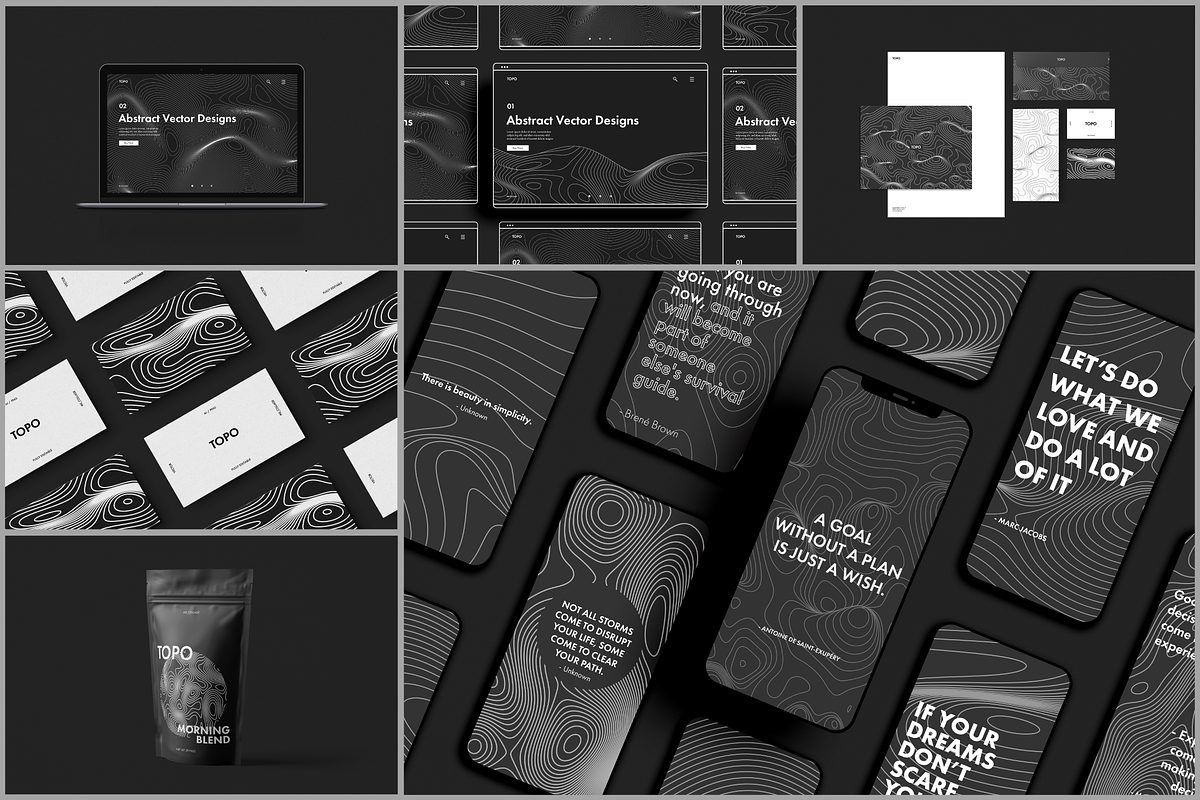 TOPO - Abstract Vector Designs, an Object Graphic by ME_COLLAGE