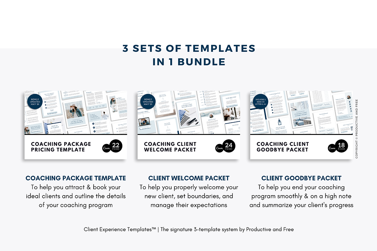 Coaching Client Template Bundle, a Magazine Template by ProductiveandFree
