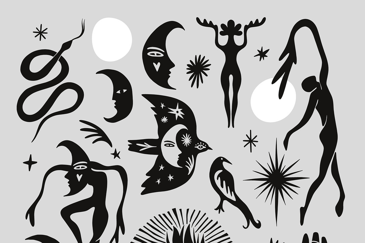 Moon Doodles Bundle, an Object Graphic by Annie Konst