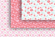 Spring flower Digital Papers Pack, a Pattern Graphic by CLIPART GARDEN