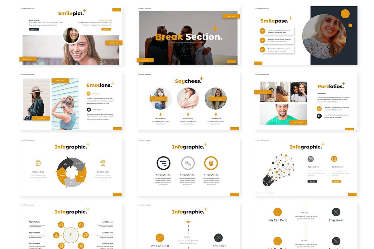 Smiling - Powerpoint Template, a Presentation Template by AQR Studio