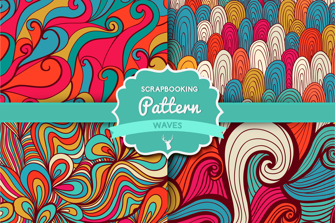 Vector Set Waves pattern set 3, a Pattern Graphic by Markovka