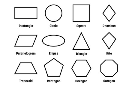 Geometric shapes with labels. Set of, an Object Graphic by pytyczech