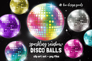 Sparkling Rainbow Disco Ball Clipart, an Object Graphic by HueDesignGoods