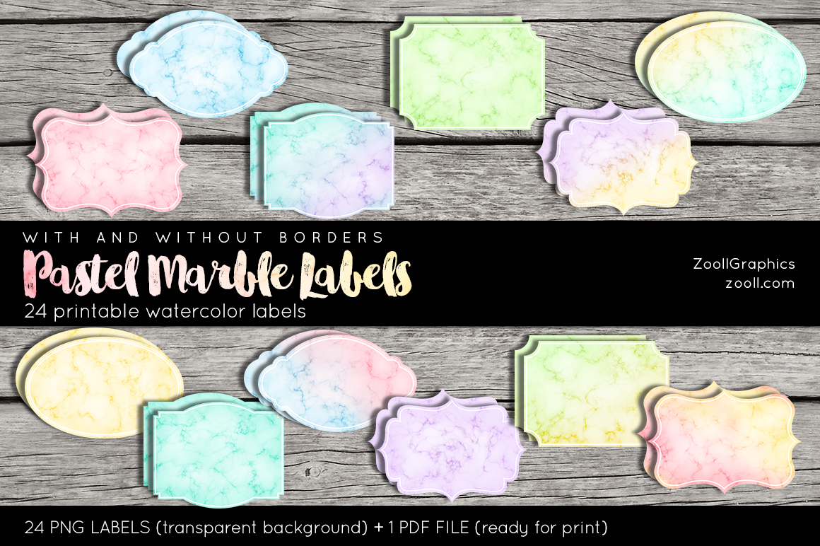 Pastel Marble Labels, an Object Graphic by ZoollGraphics