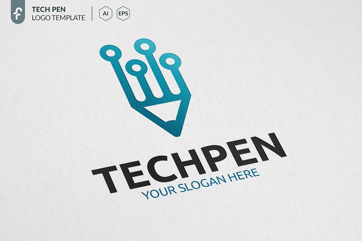 Tech Pen Logo, a Branding & Logo Template by ft.studio