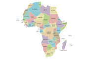3x Colorful Africa Maps, an Education Illustration by asantosg