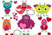Love Monsters Vectors and Clipart, an Illustration by PinkPueblo