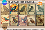 Editable Vintage Bird Book Cover