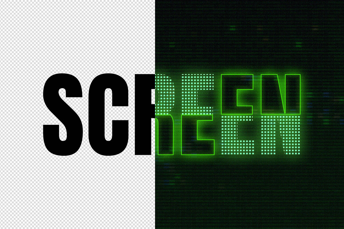 Pixel Screen Matrix Text Effect, a Layer Style Add-On by Design Squad