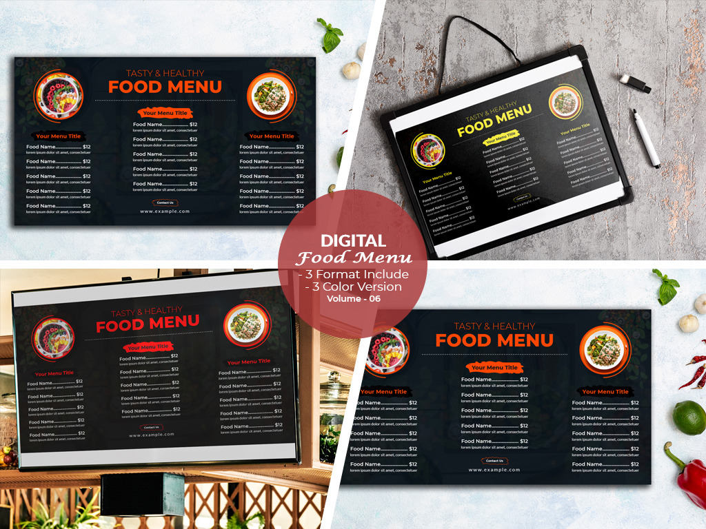 Digital Menu For Restaurants, a Stationery Template by MRI STUDIO