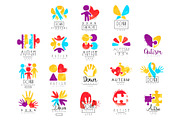 Vector set of multi-colored logo | Healthcare Illustrations ~ Creative ...