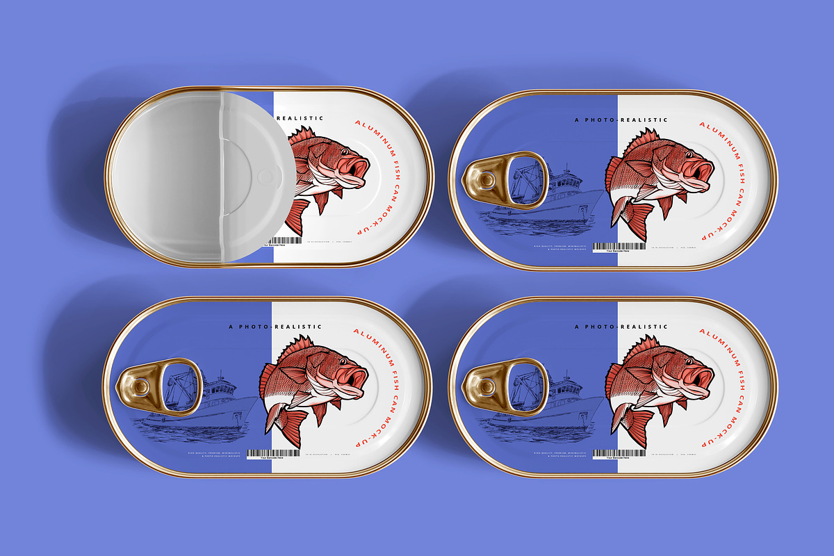 Aluminum Fish Can Mockup, a Cups & Container Mockup by pmvch