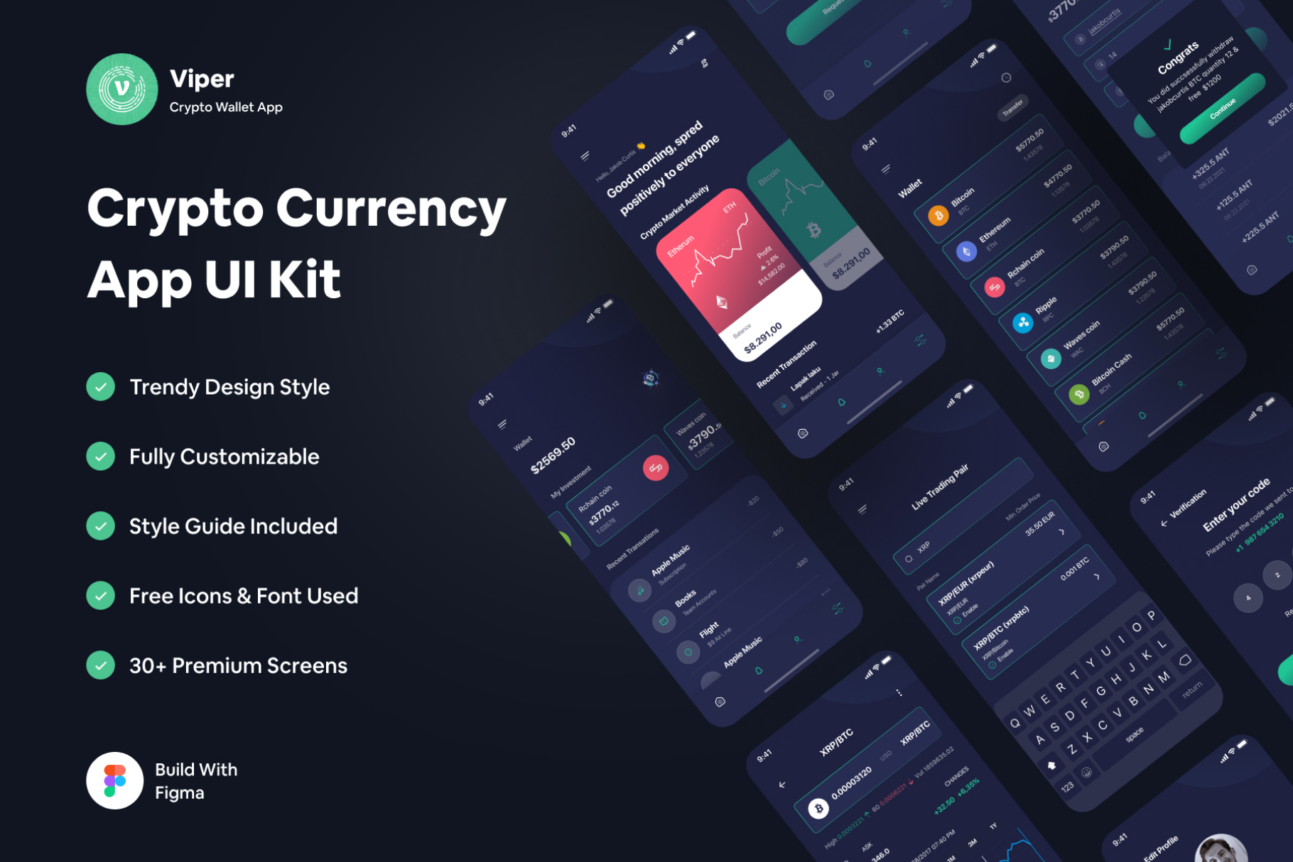 Crypto Wallet App figma template | Creative Market