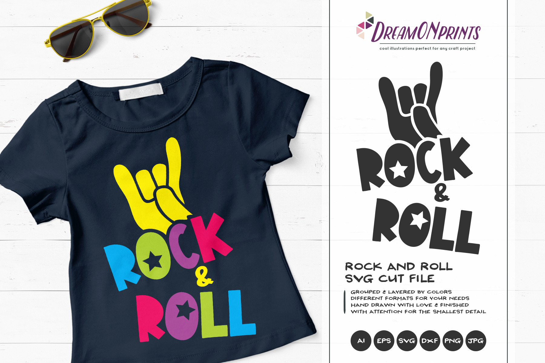 Rock and Roll SVG - Rock Music SVG, an Illustration by DreamONprints