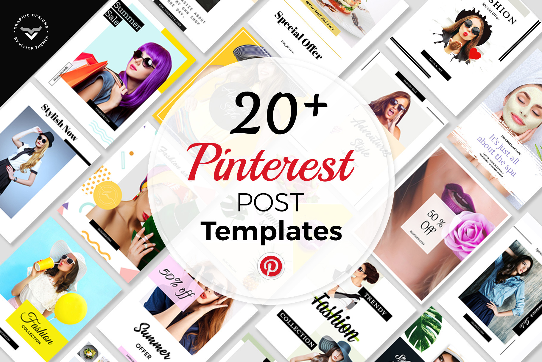 Pinterest Social Media Templates | Social Media Templates ~ Creative Market