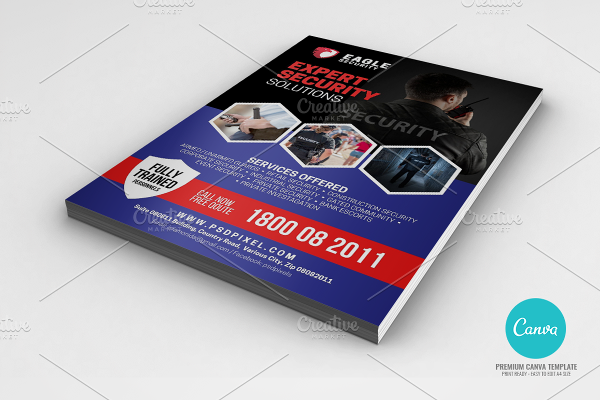 Security Services Ads Canva Flyer