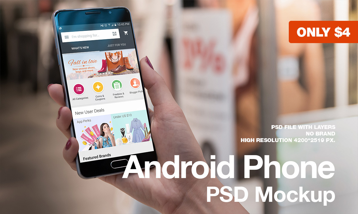Android Phone Lifestyle Mockup | Android Mockups ~ Creative Market