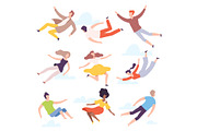 People Characters Flying and, a Person Illustration by TopVectors