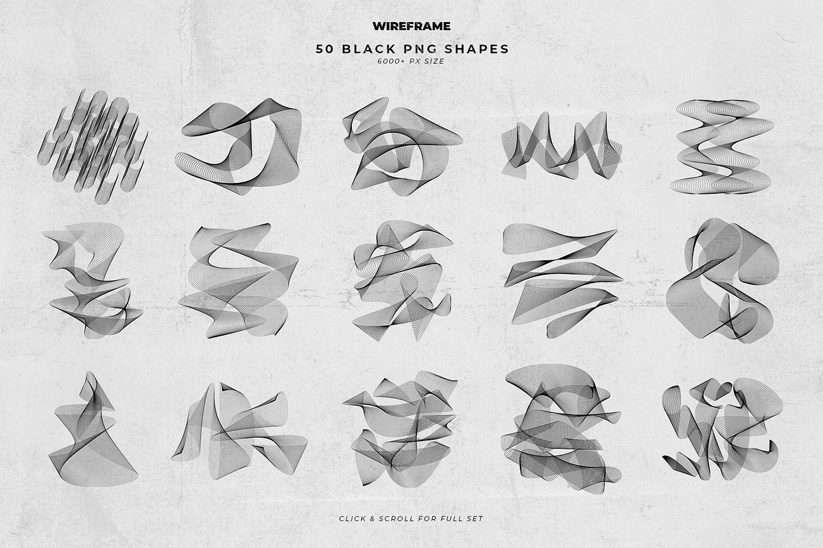 225 Wireframe Vector and PNG Elements