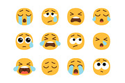 Yellow crying emoji faces, a Person Illustration by Stock-Smart-Start