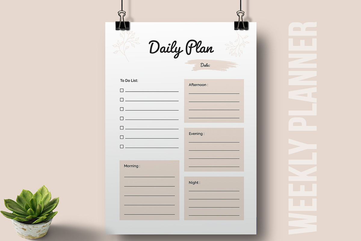 Corporate Daily Planner Layout | Creative Market