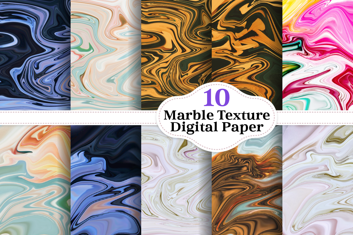 Marble Texture digital paper set, a Pattern Graphic by Graphics Wizard