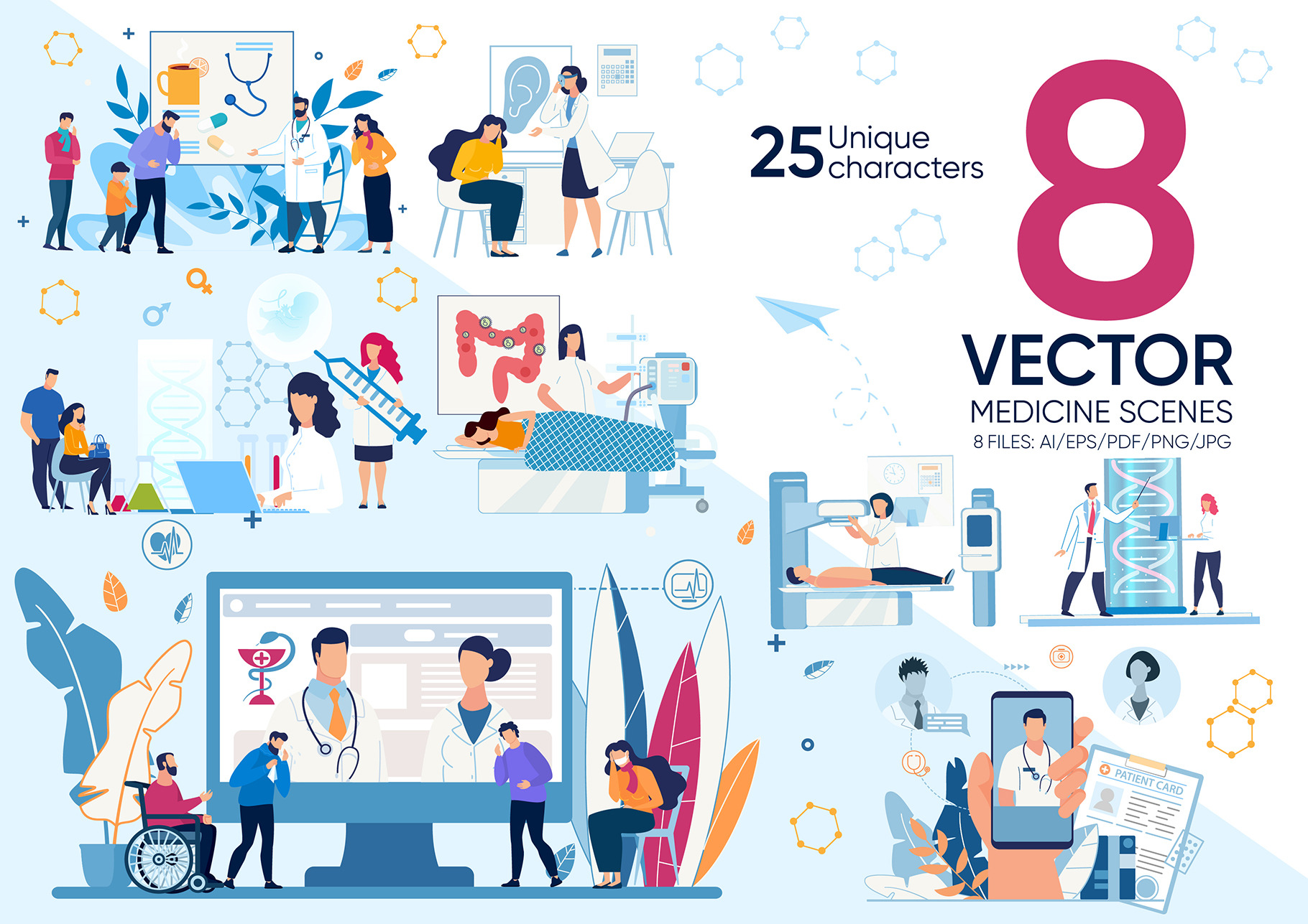 Medicine Vector Scenes, a Landing Page Template by Tera Vector