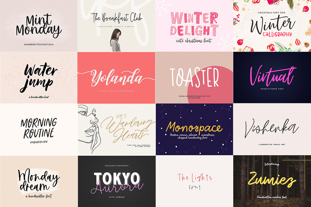 ALL MY FONTS Bundle, a Handwritten Font by supfonts